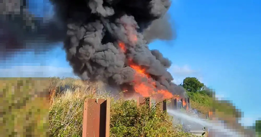 Fire on open ground near Wincanton visible for miles around | The New ...